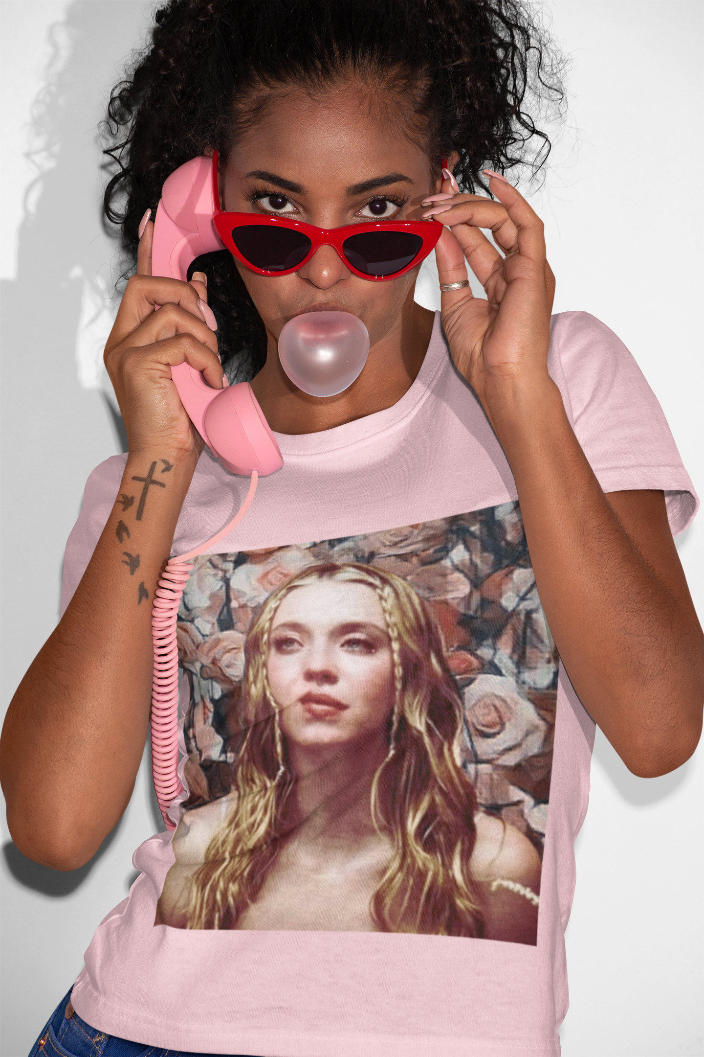 Euphoria Merch| Cassie Howard Crying With Flowers T Shirt