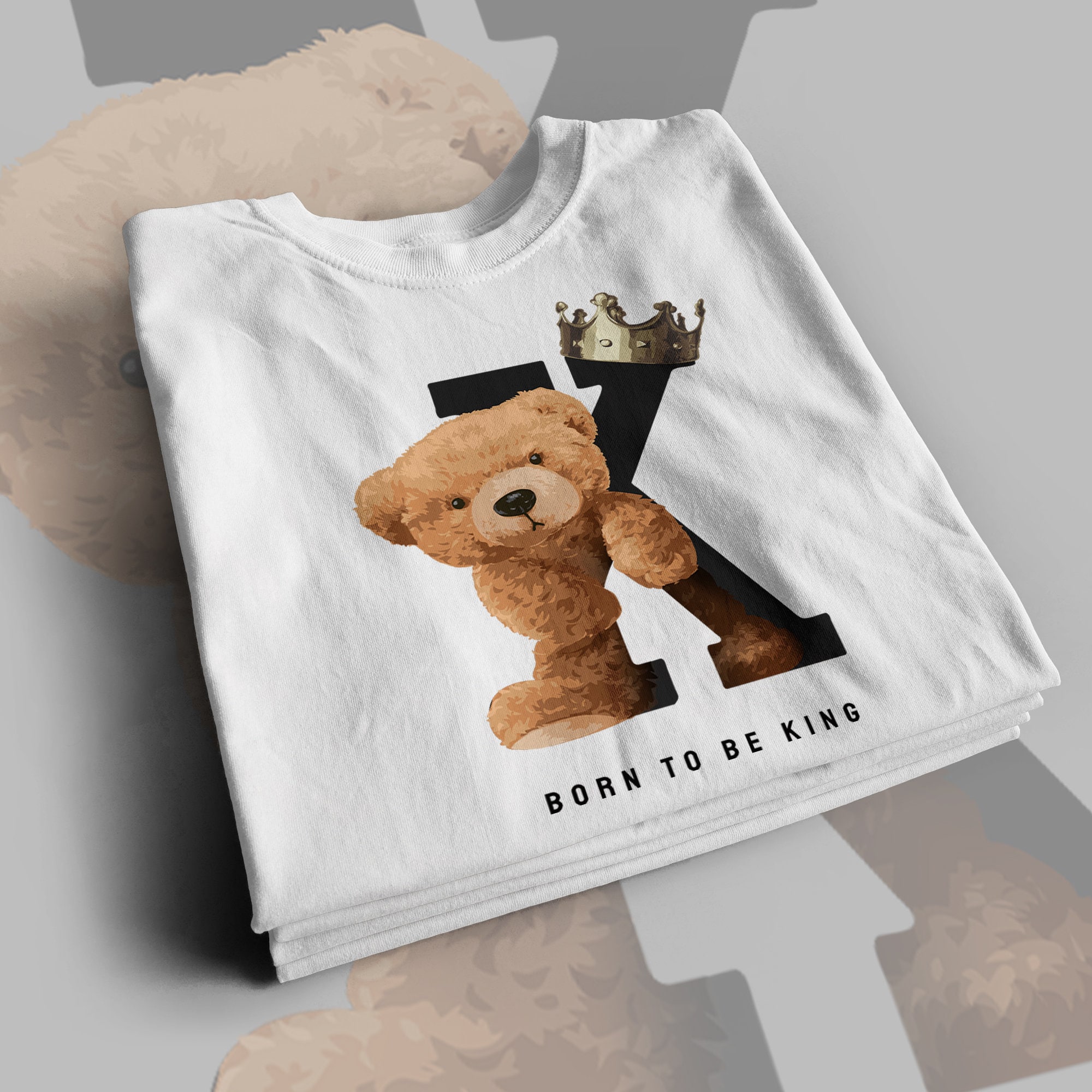 King Teddy Bear PNG Design Digital File - Etsy