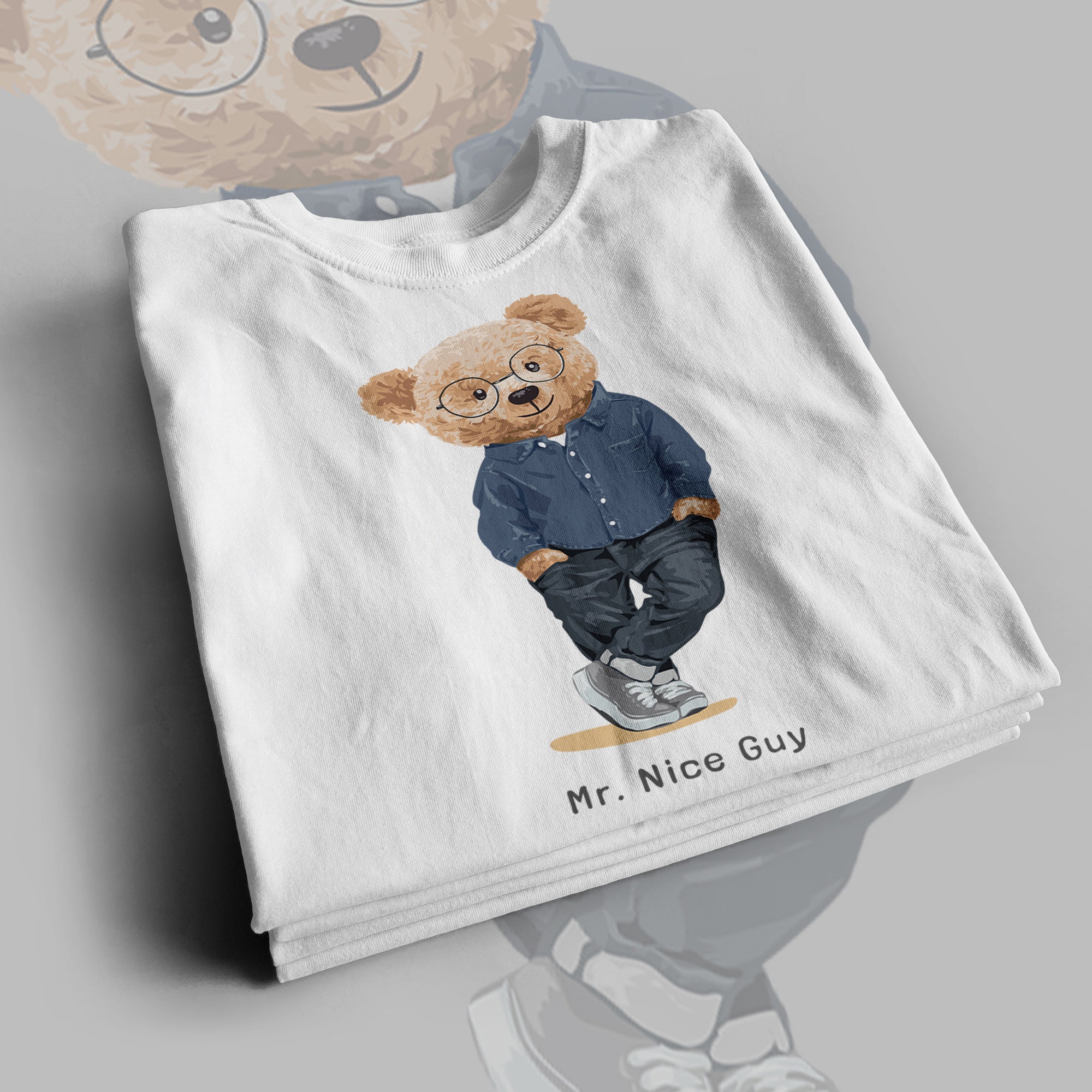Mr Nice Guy Teddy Bear PNG Design Digital File - Etsy