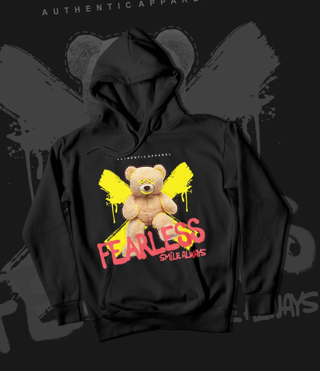 Fearless Teddy Bear PNG Design Digital File - Etsy