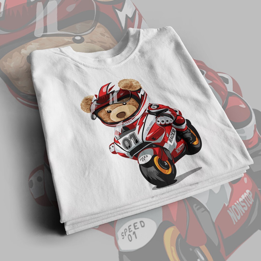 Motorcycle Racer Teddy Bear PNG Design Digital File - Etsy