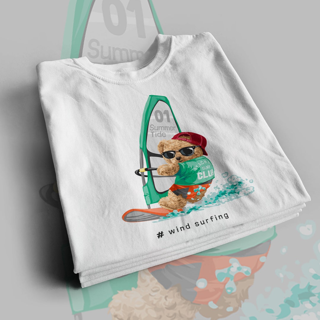 Wind Surf Teddy Bear PNG Design Digital File - Etsy