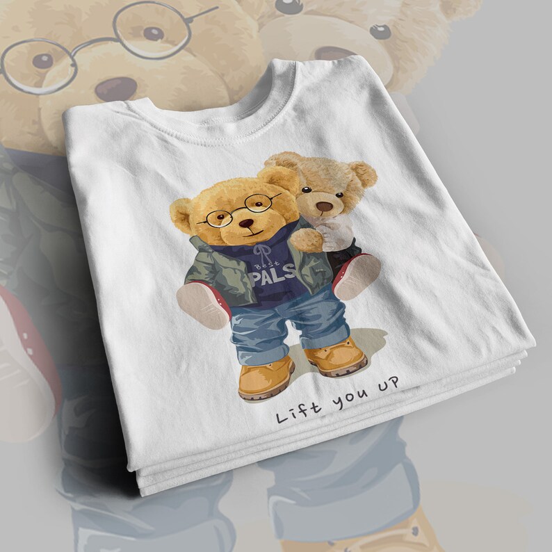 Best Pals Teddy Bear PNG Design Digital File - Etsy