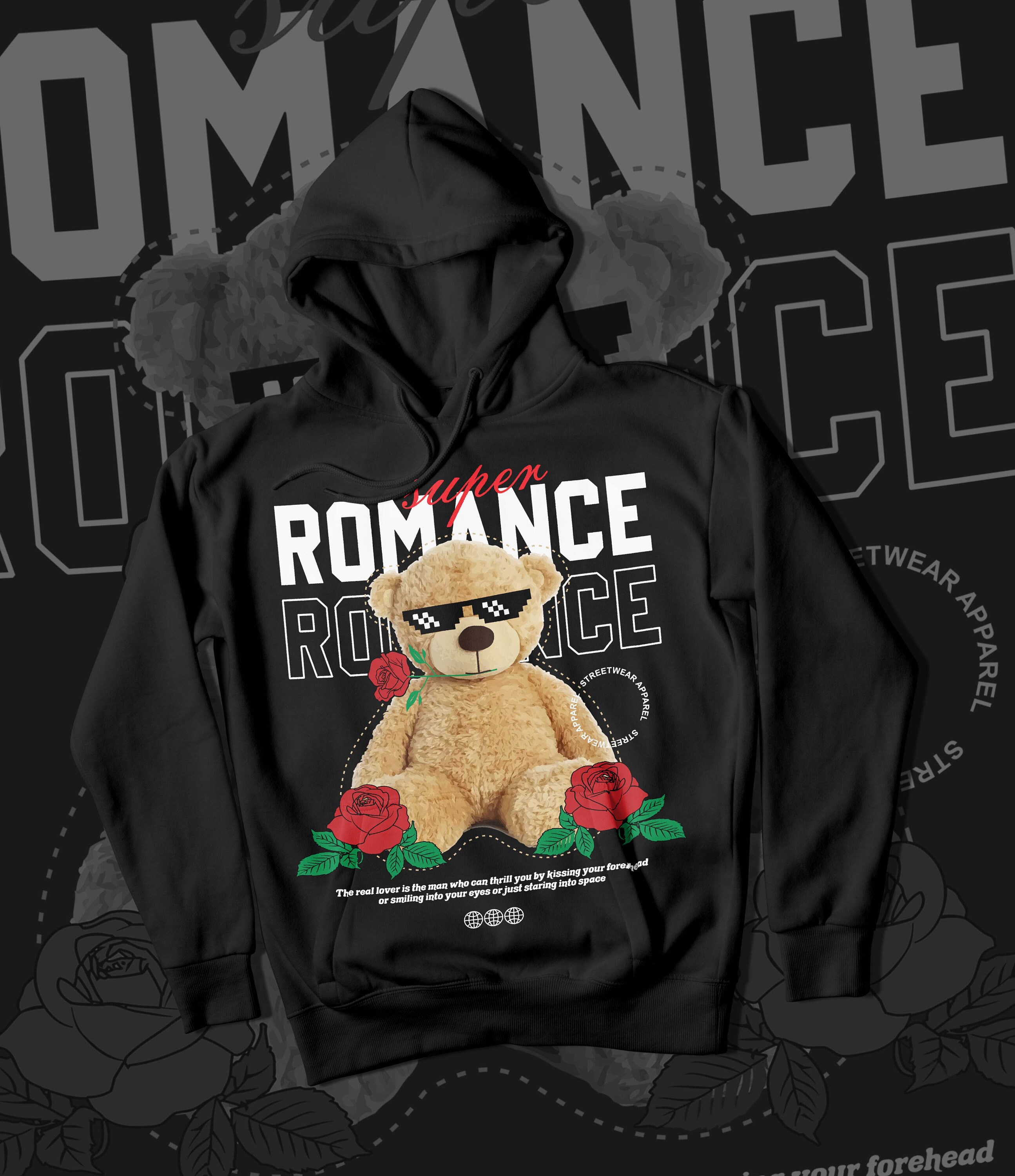Romance Teddy Bear PNG Design Digital File - Etsy
