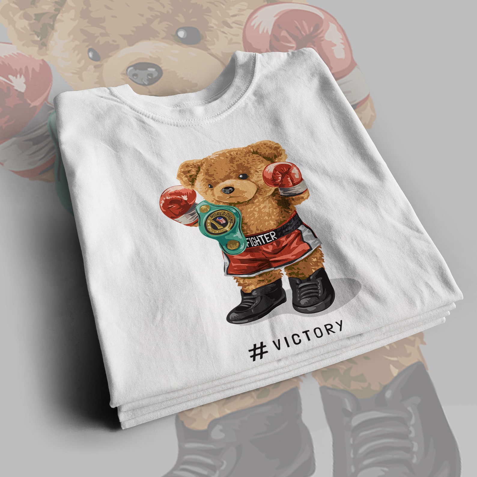 Boxing Teddy Bear PNG Design Digital File - Etsy