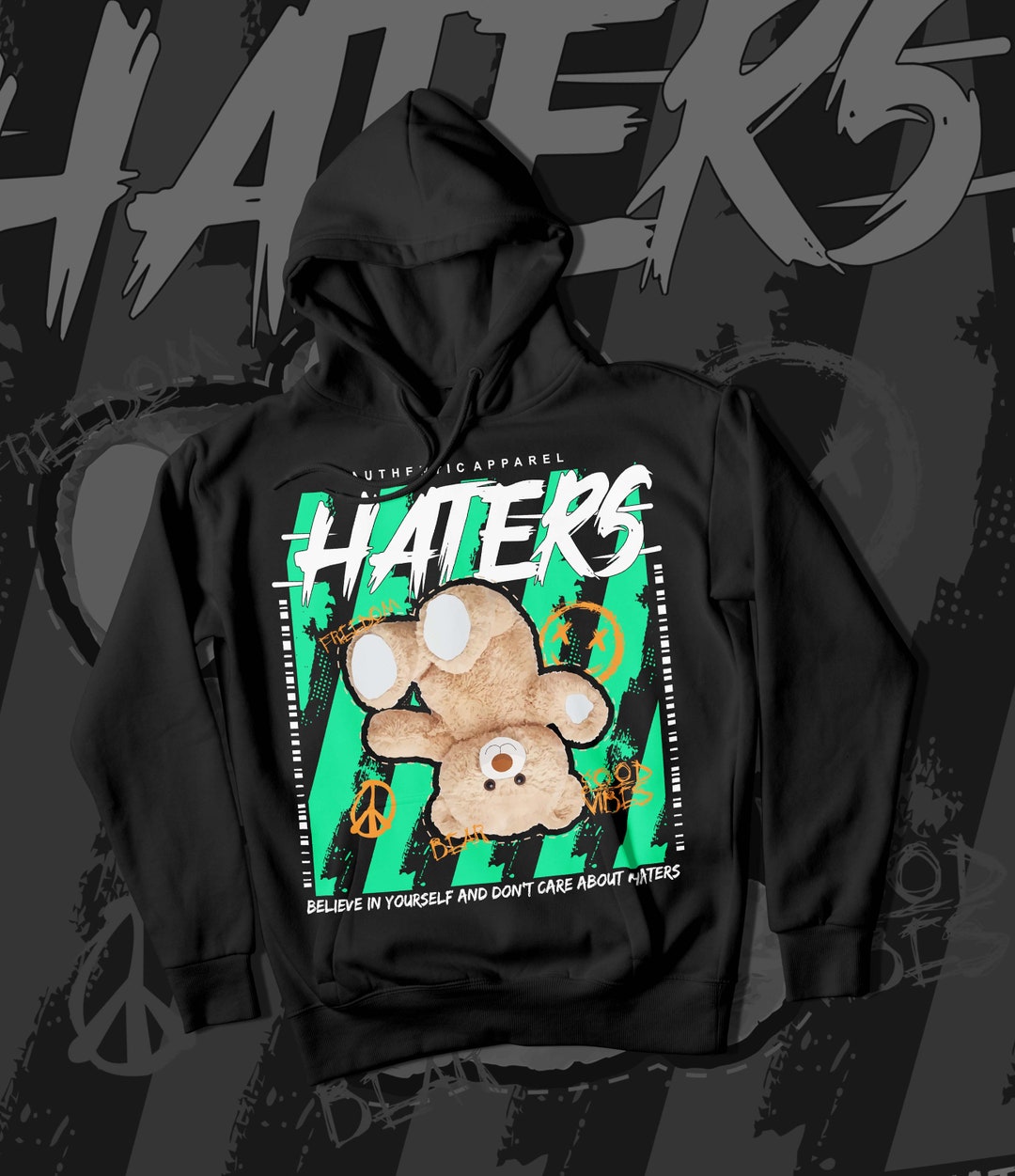 Haters Teddy Bear PNG Design Digital File - Etsy