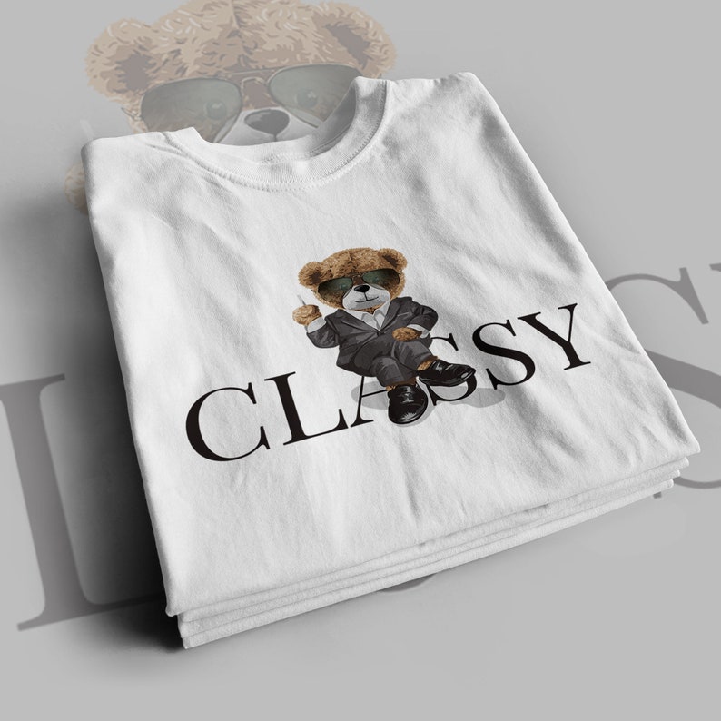 Classy Teddy Bear PNG Design Digital File - Etsy
