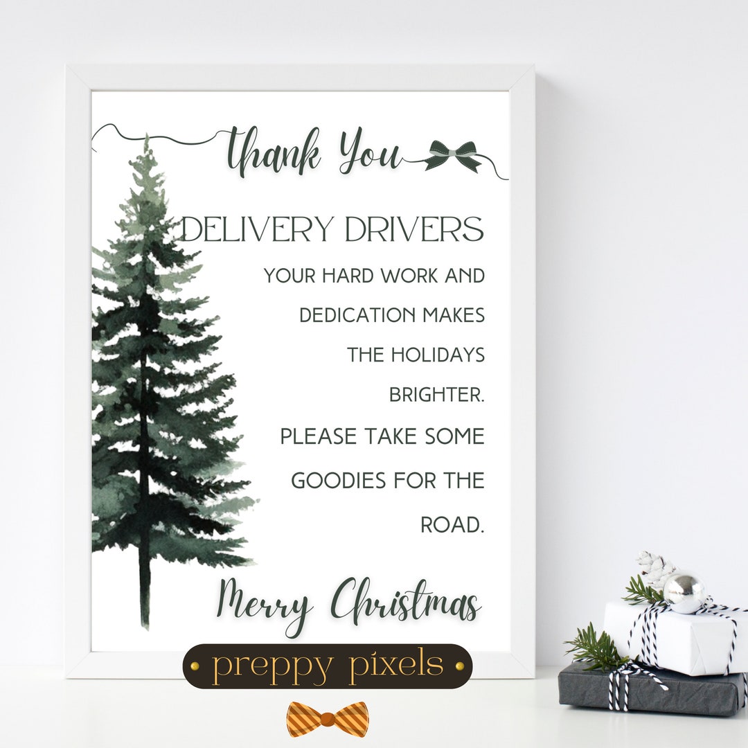 Delivery Driver Thank You Sign | Delivery Driver Snack Sign | Take a ...