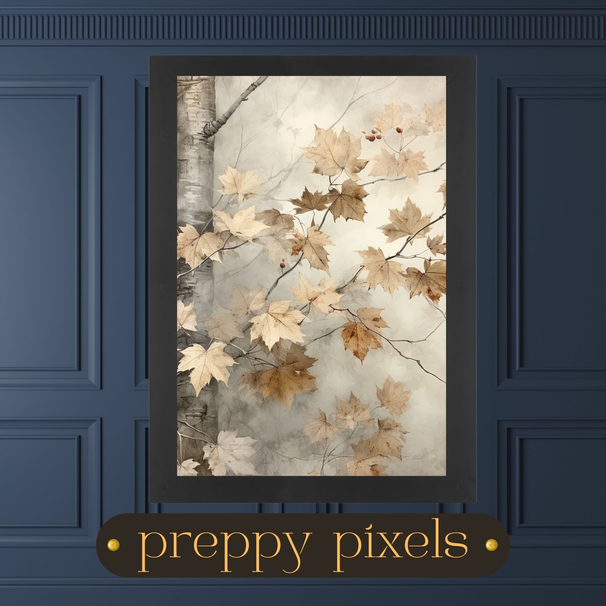 Fall Wall Decor Printable Autumn Leaves Rustic Fall Art Vintage Autumn ...