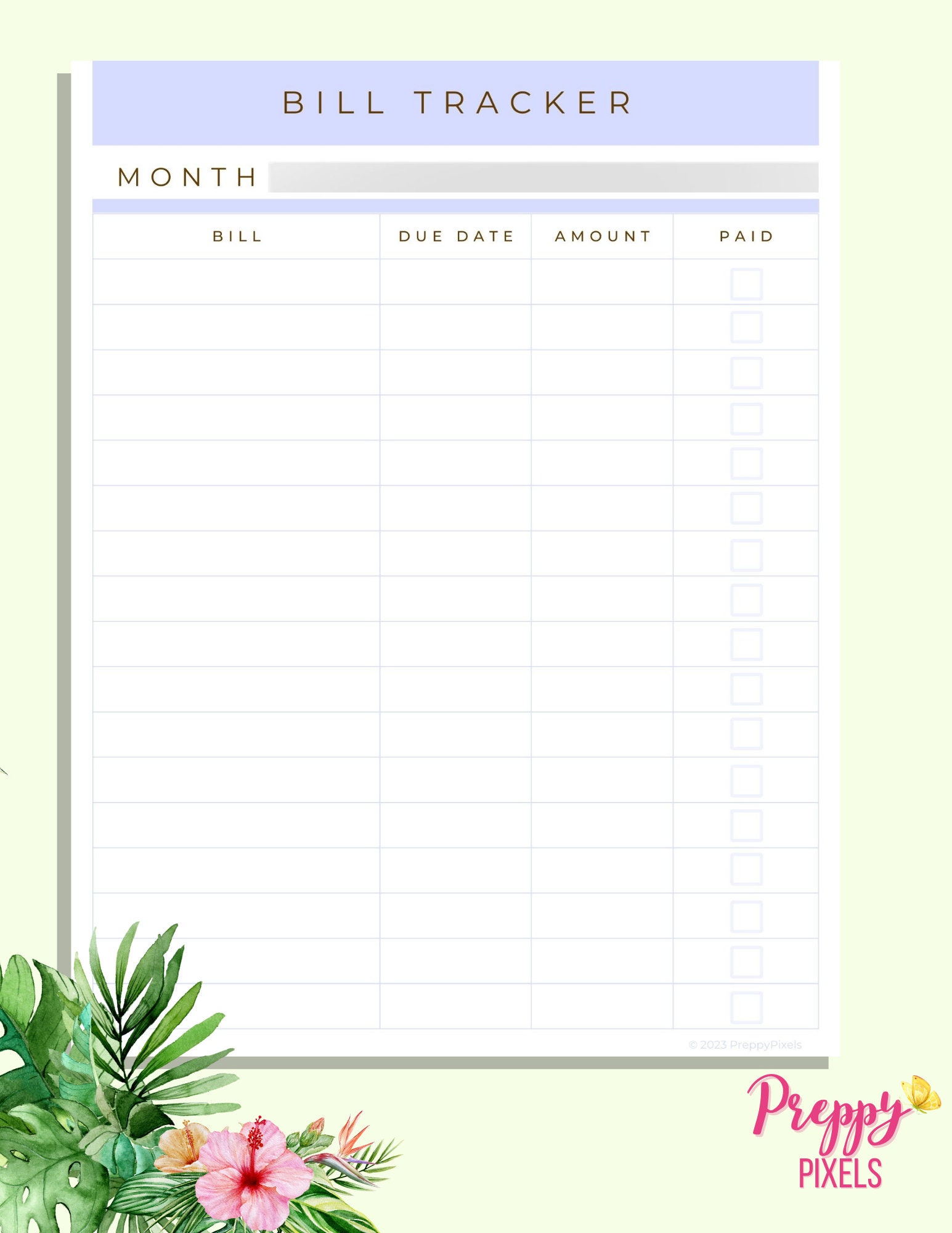 Monthly Bill Tracker Printable-ice Cream Pastel Color Collection | Bill ...