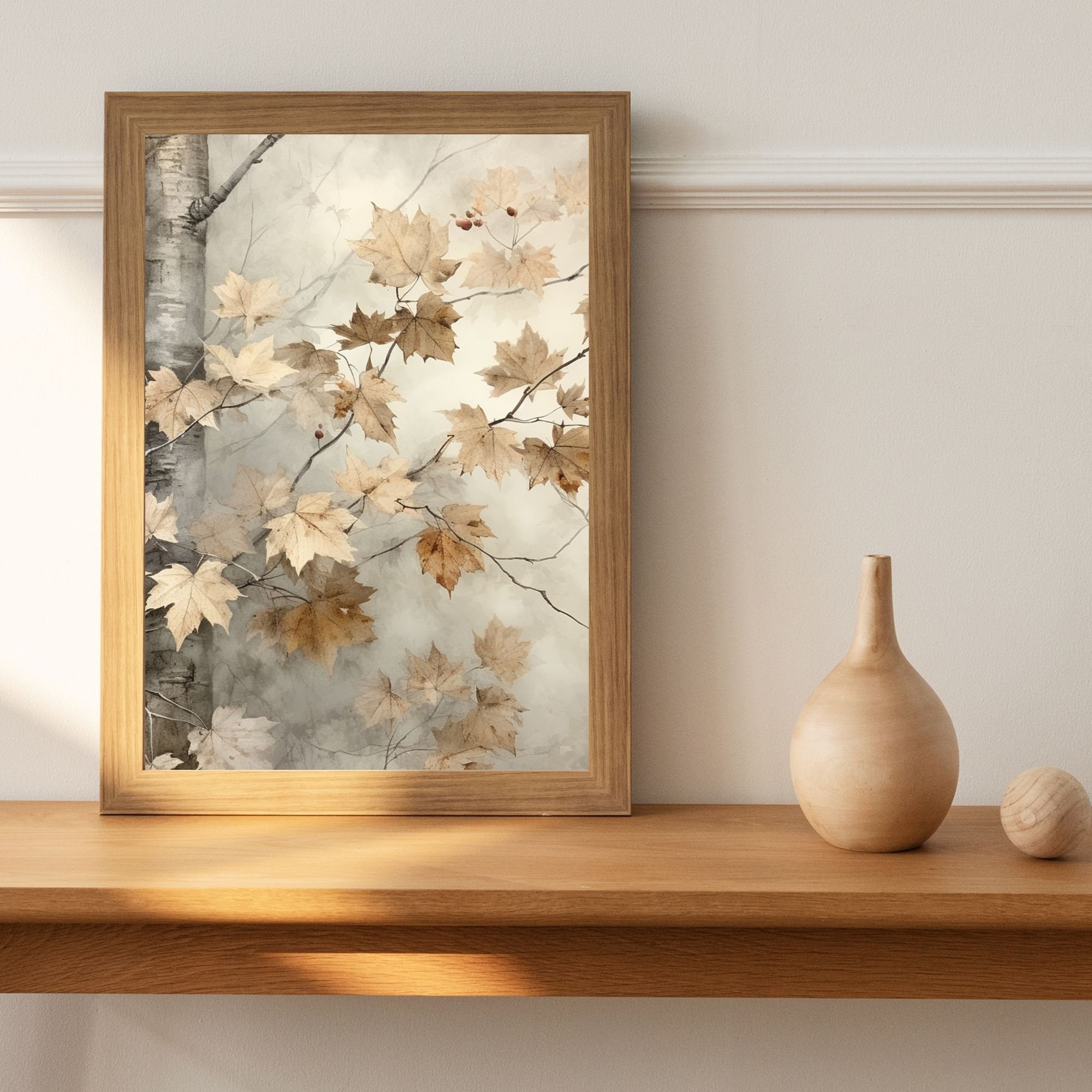 Fall Wall Decor Printable Autumn Leaves Rustic Fall Art Vintage Autumn ...