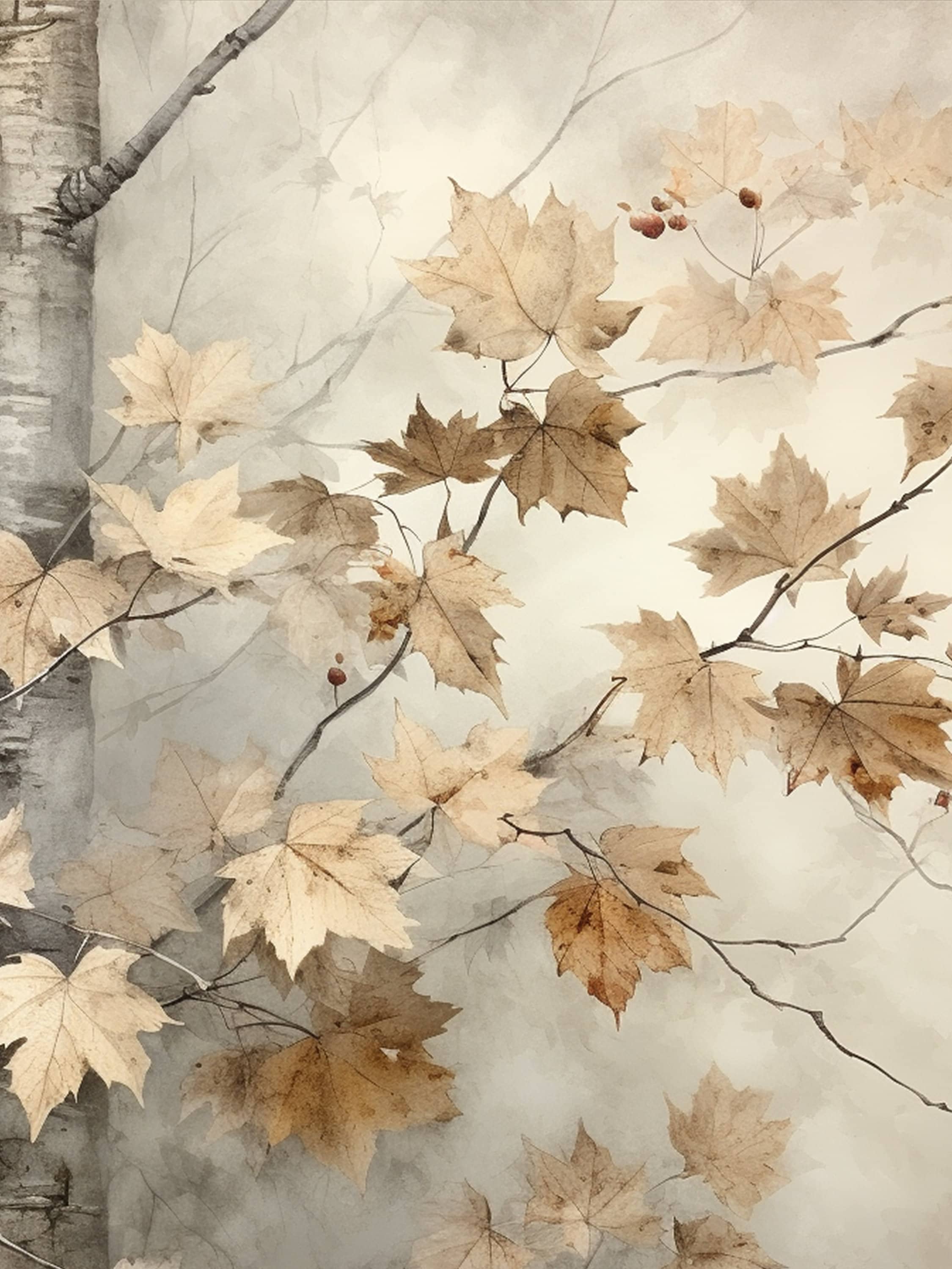 Fall Wall Decor Printable Autumn Leaves Rustic Fall Art Vintage Autumn ...
