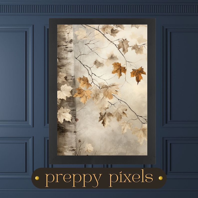 Fall Wall Decor Printable Fall Leaves Rustic Fall Art Vintage Autumn ...