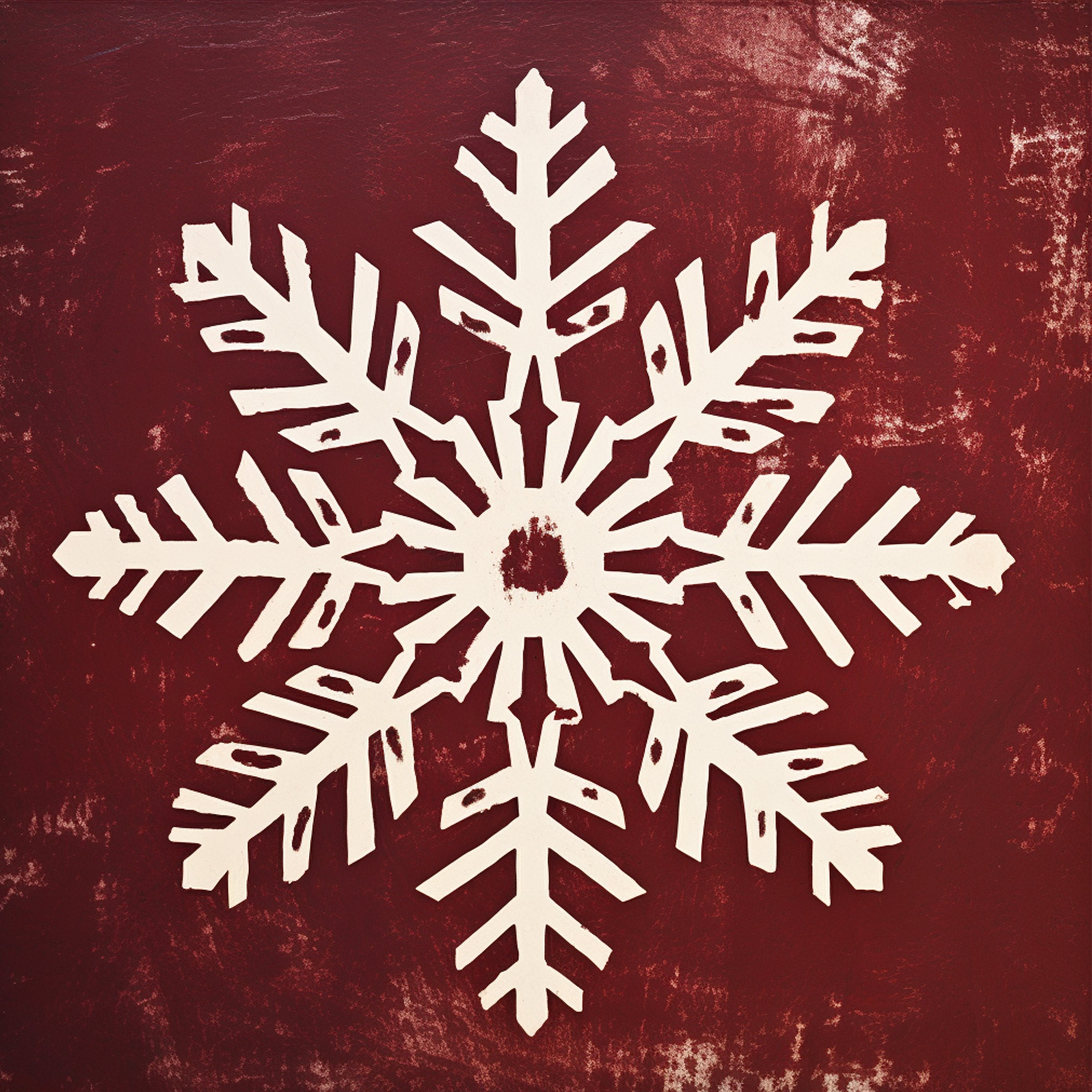 Gallery Wall Print SET of 4 Snowflakes Red Christmas Printable Rustic ...