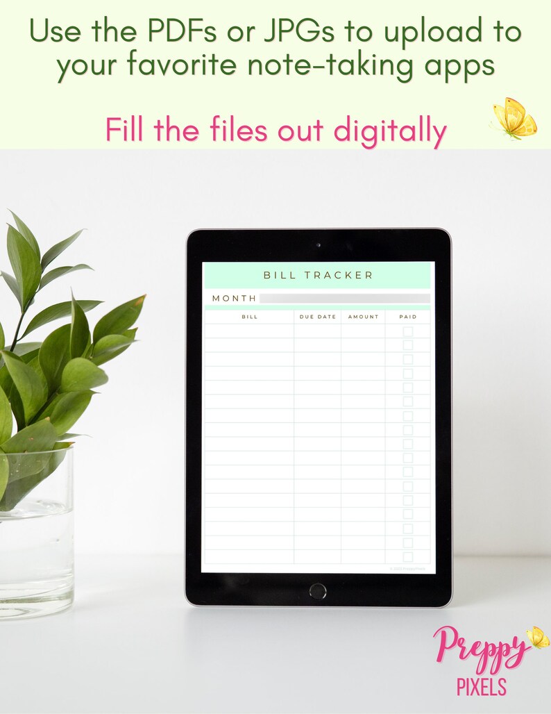 Monthly Bill Tracker Printable-ice Cream Pastel Color Collection | Bill ...