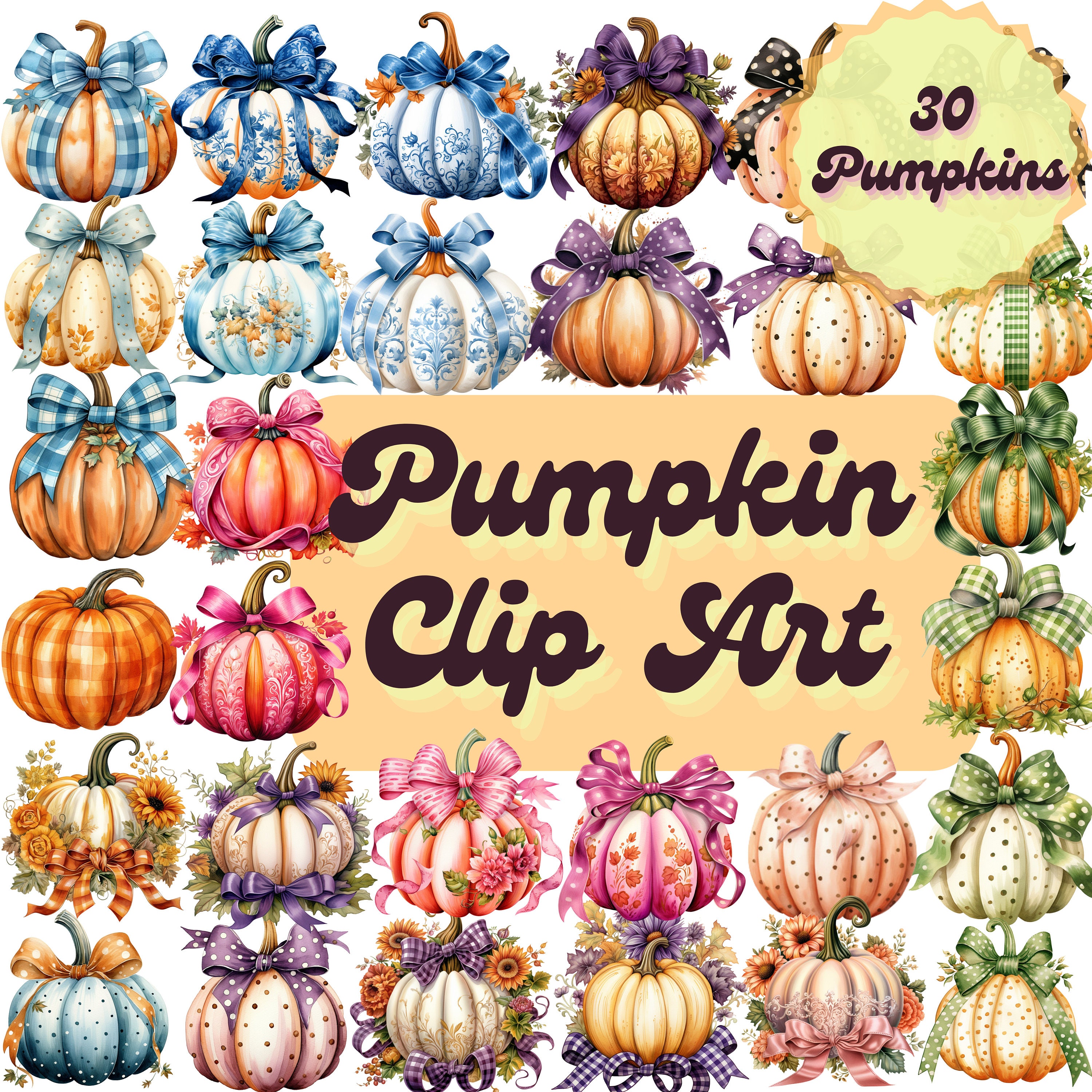 Halloween Pumpkin Clip Art Polka Dot Pumpkin Clip Art - Etsy