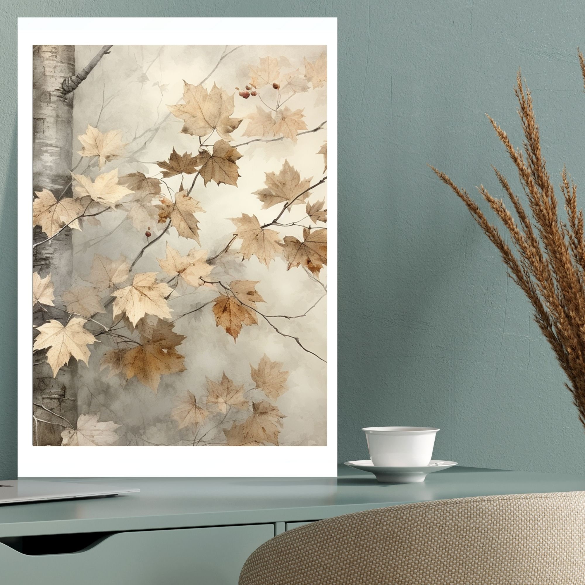Fall Wall Decor Printable Autumn Leaves Rustic Fall Art Vintage Autumn ...