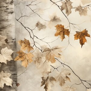 Fall Wall Decor Printable Fall Leaves Rustic Fall Art Vintage Autumn ...
