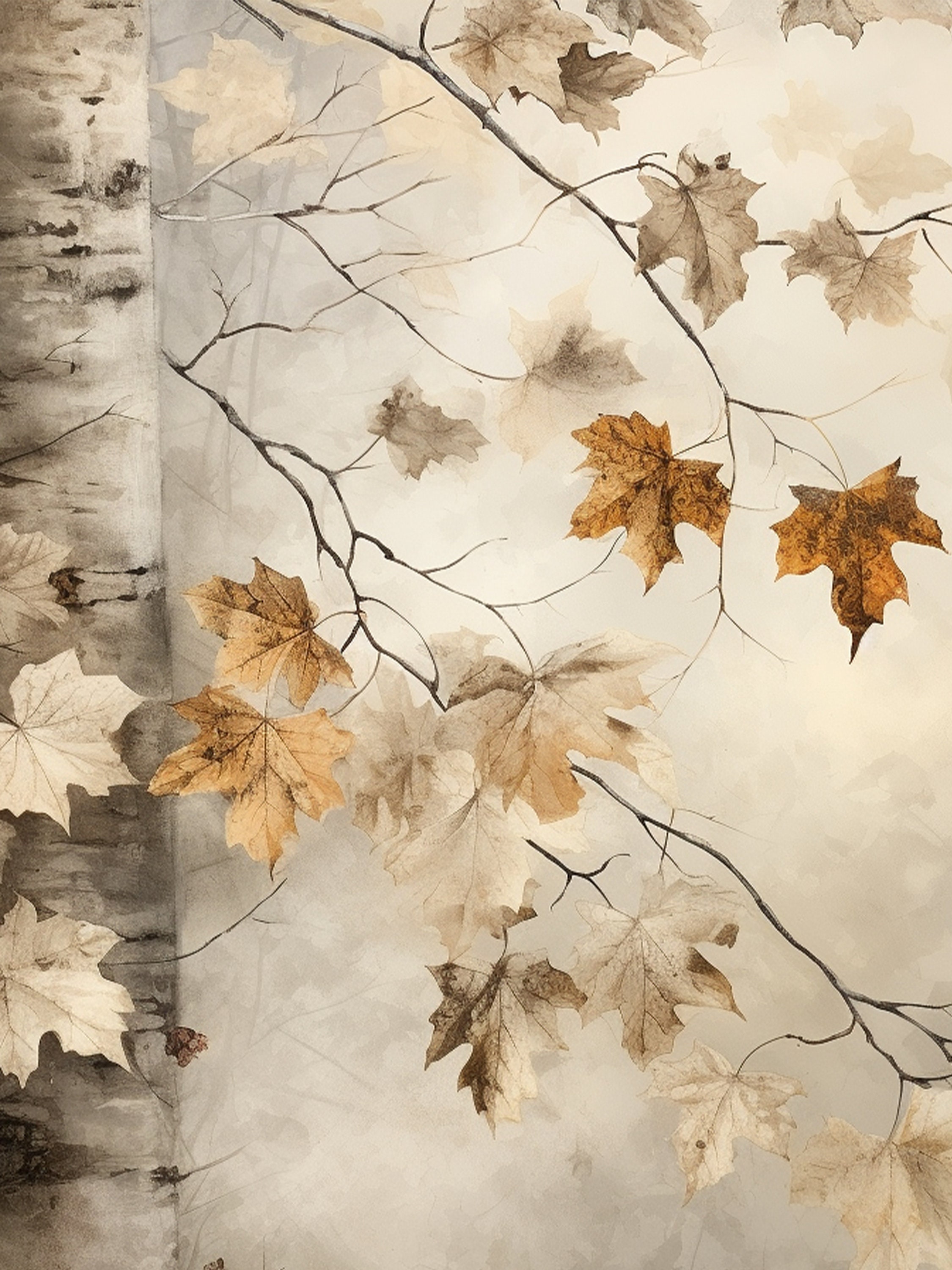 Fall Wall Decor Printable Fall Leaves Rustic Fall Art Vintage Autumn ...