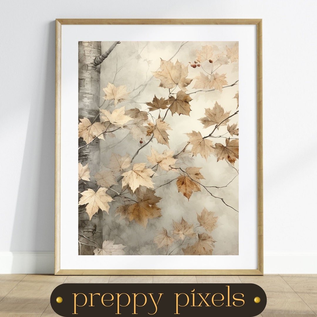 Fall Wall Decor Printable Autumn Leaves Rustic Fall Art Vintage Autumn ...