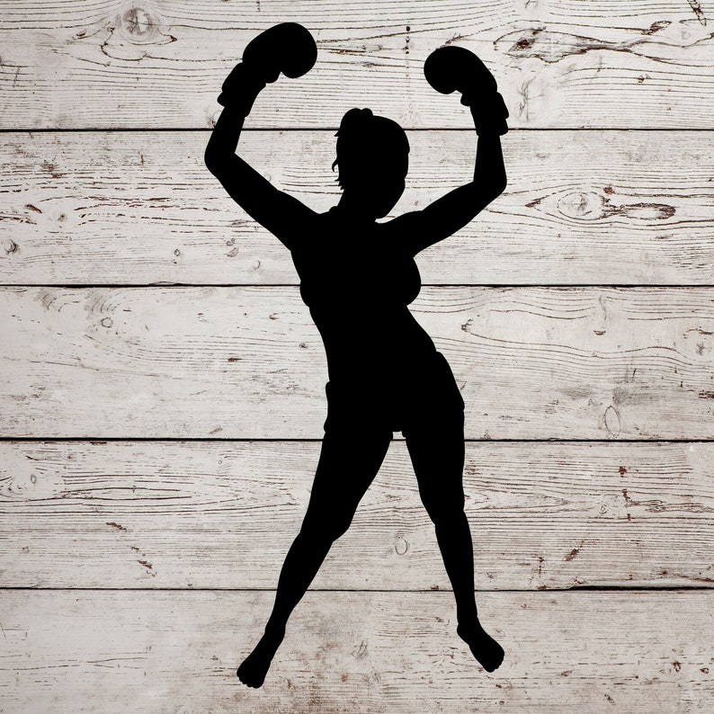 Female Boxer Silhouette Svg, Lady Boxer Svg, Girl Boxer Svg, Boxing ...