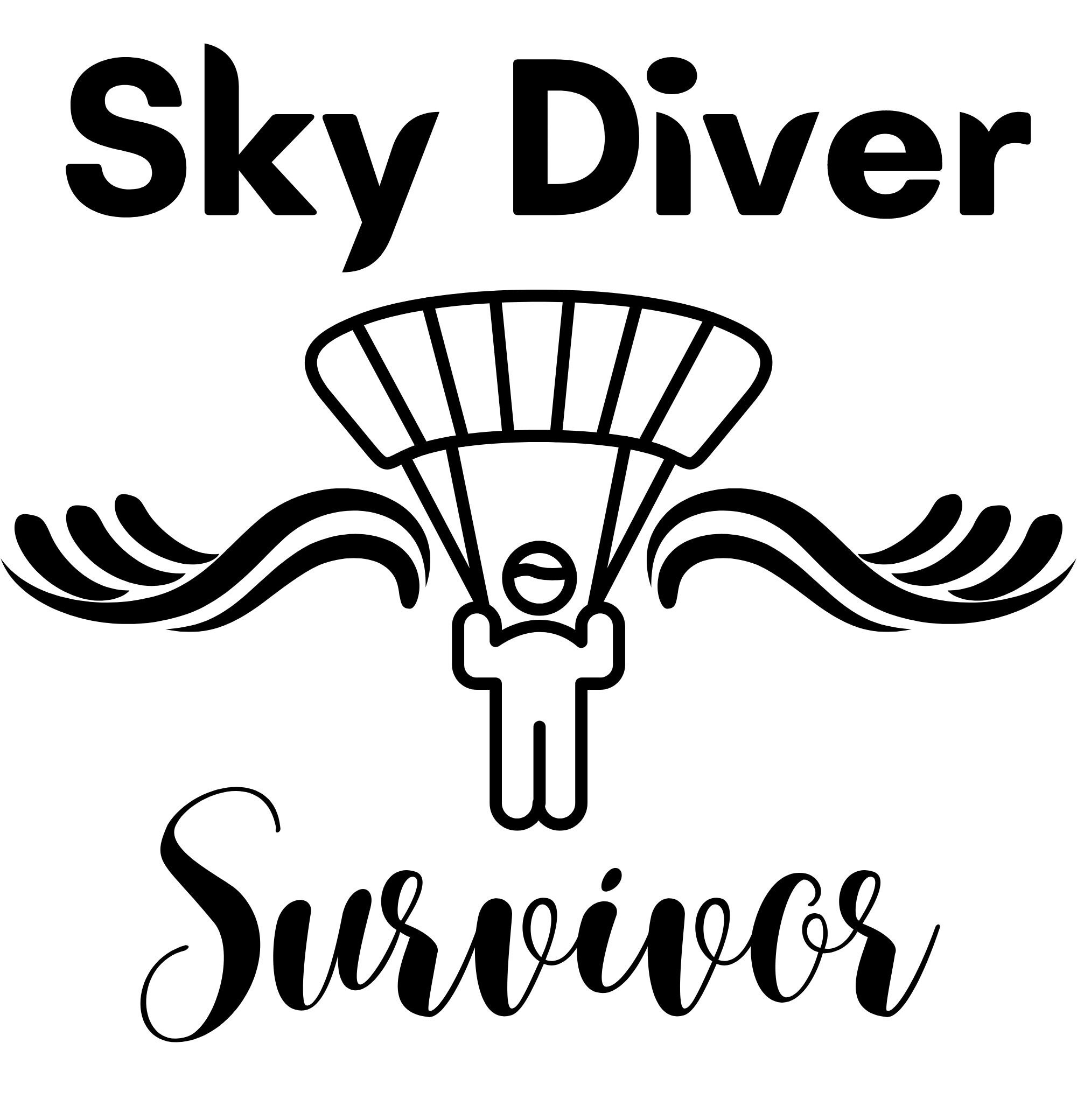 Skydiver Svg, Skydive Survivor Svg, Skydive Svg, Skydiving Cricut ...