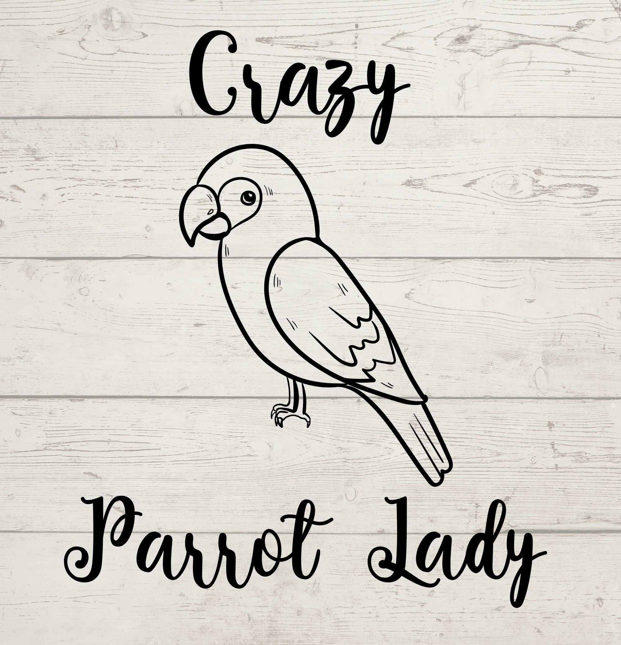 Parrot Svg, Crazy Parrot Lady Svg, Crazy Parrot Lady Cricut, Crazy ...