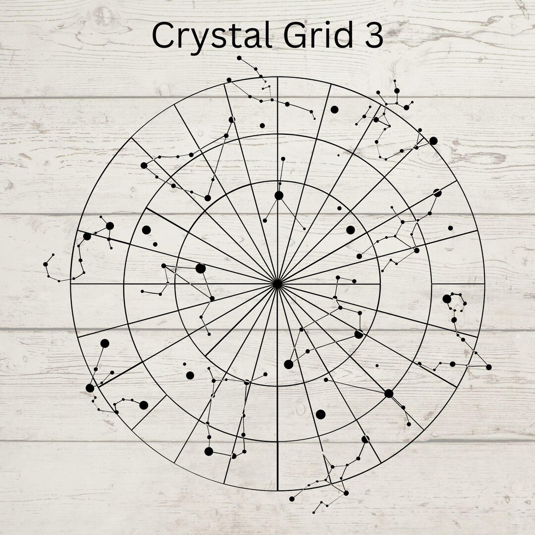 Crystal Zodiac Grid Svg, Spiritual Tool Svg, Crystal Grid Board Cricut ...
