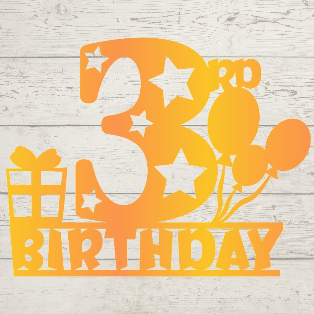 3rd Birthday SVG, 3rd Birthday Clipart Cricut, Third Birthday Pdf ...