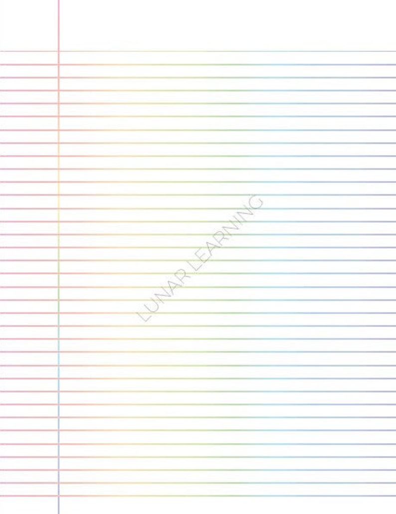 Pastel Rainbow Lined Writing Paper Printable PDF | Set of 8 | A4 + US ...