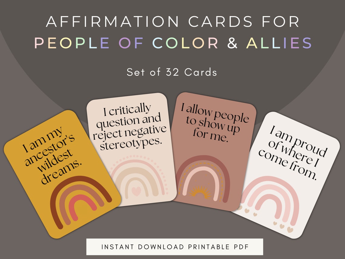 Affirmation Cards for People of Color & Allies | BIPOC | Encouragement ...
