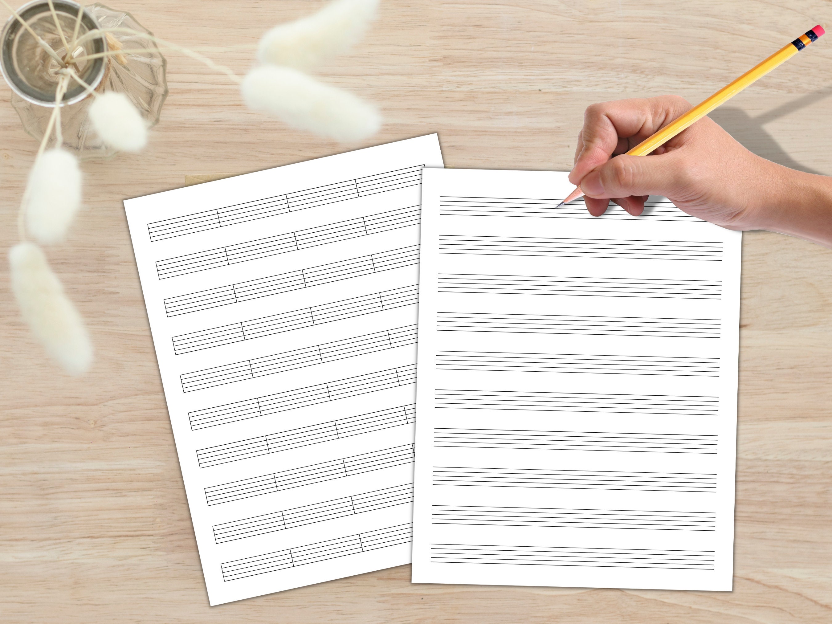 Blank Sheet Music - 10 Staves Printable Staff Paper PDF - Etsy
