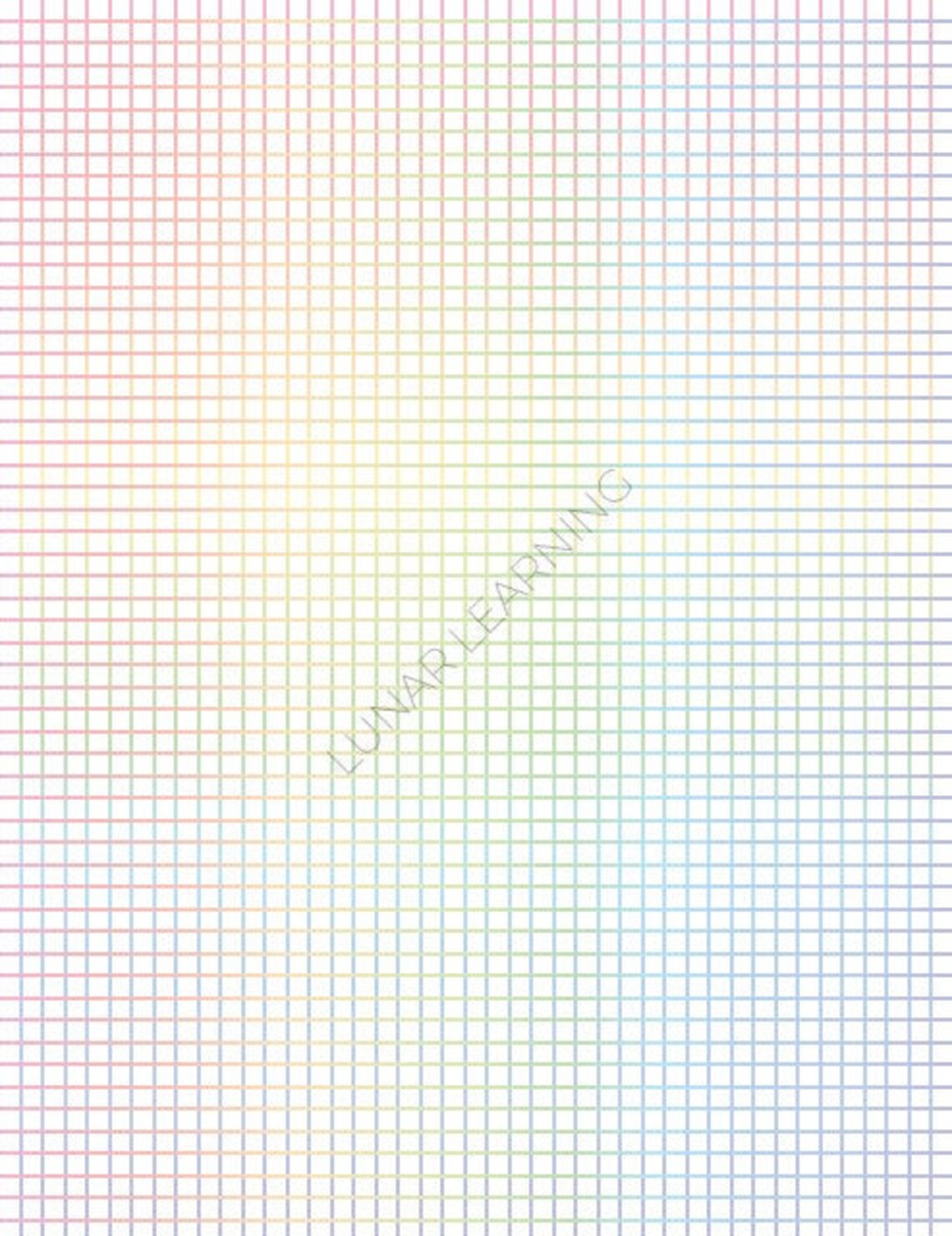 Pastel Rainbow Printable Graph Paper PDF | Set of 4 | A4 + US Letter ...