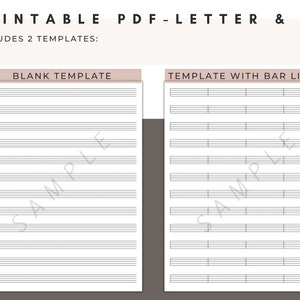Blank Sheet Music - 12 Staves Printable Staff Paper PDF - Etsy