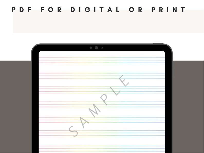 Rainbow Blank Sheet Music - 12 Staves Printable Staff Paper PDF - Etsy