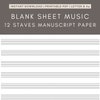 Rainbow Blank Sheet Music - 12 Staves Printable Staff Paper PDF - Etsy