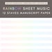 Rainbow Blank Sheet Music - 12 Staves Printable Staff Paper PDF - Etsy