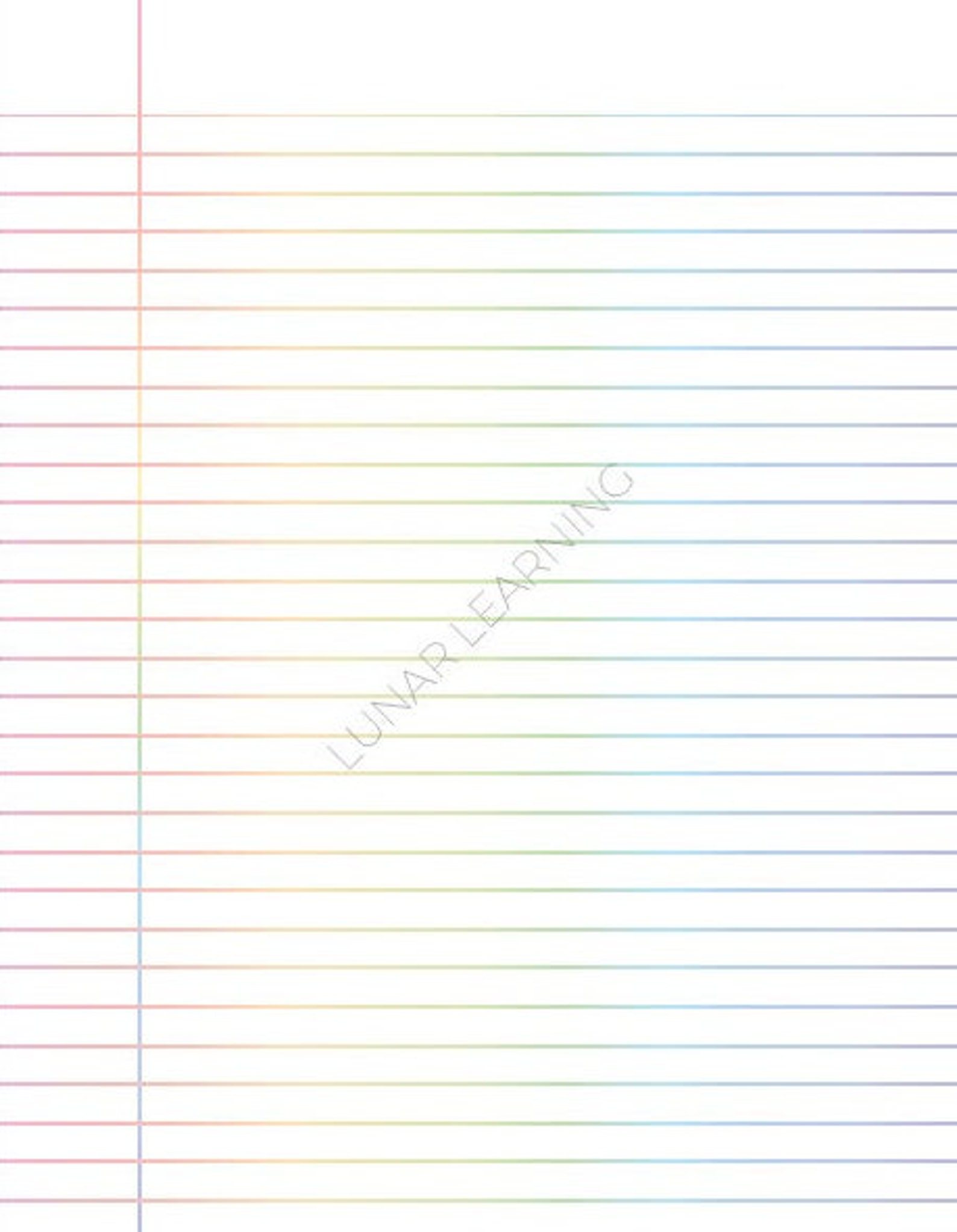 Pastel Rainbow Lined Writing Paper Printable PDF Set of 8 - Etsy Australia