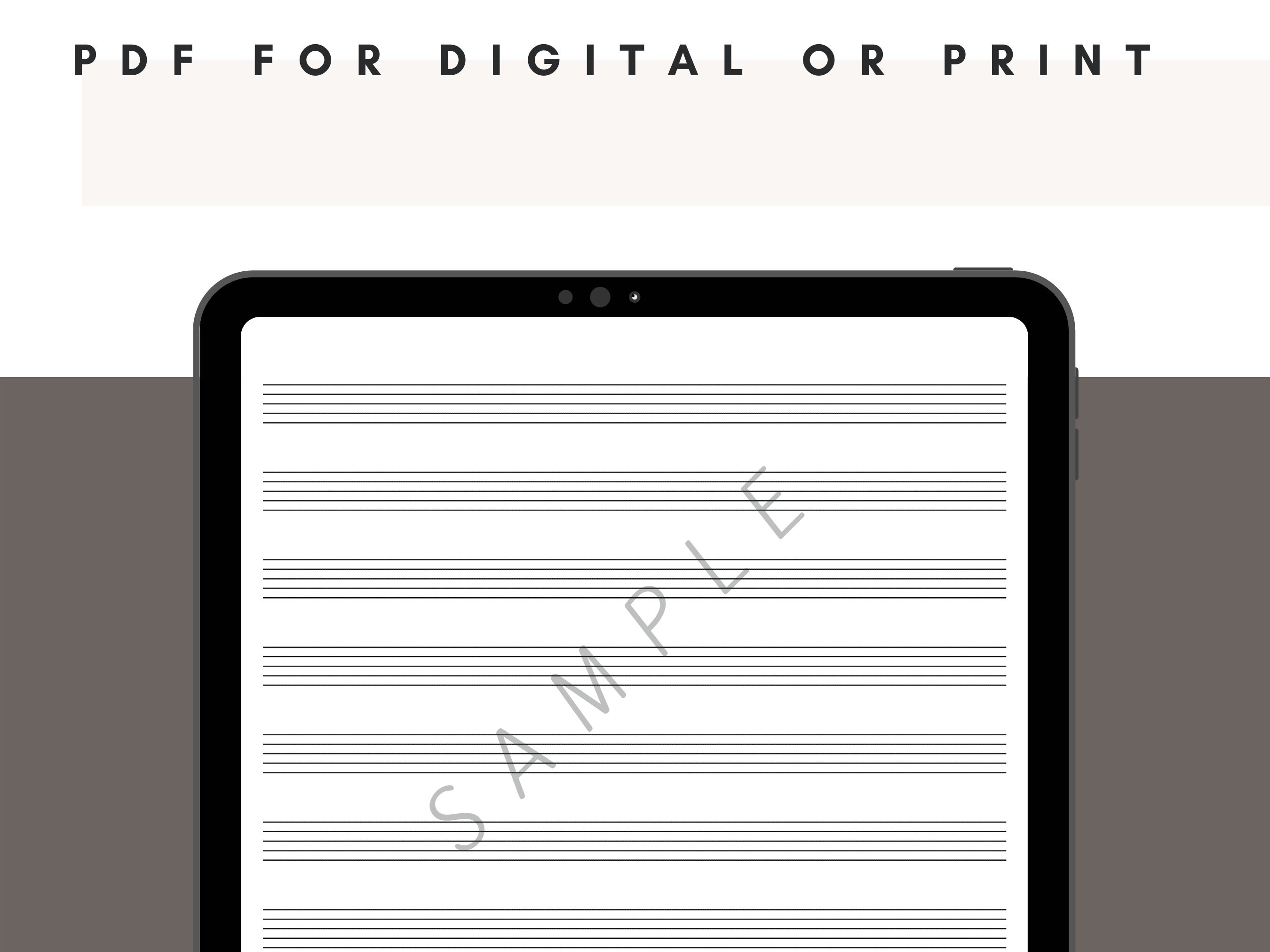 Blank Sheet Music - 12 Staves Printable Staff Paper PDF - Etsy