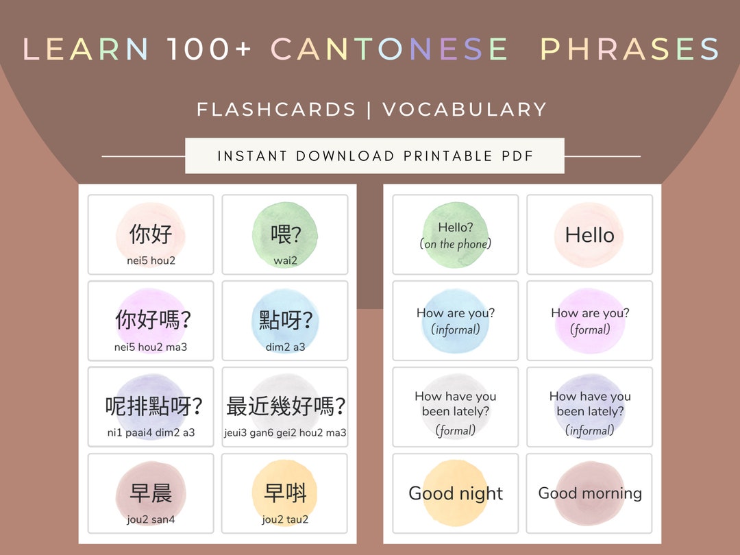 100+ Essential Cantonese Phrases | Learn Common Phrases | Printable ...
