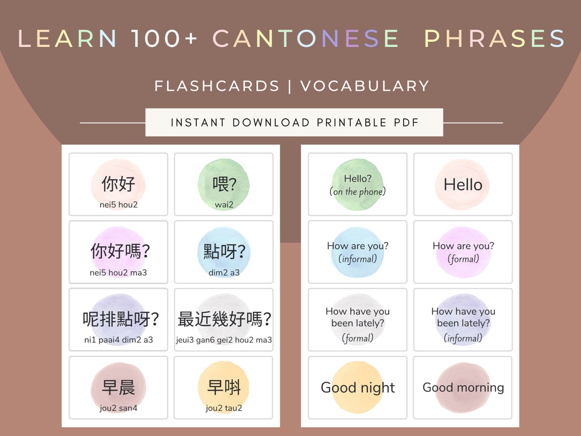 100+ Essential Cantonese Phrases | Learn Common Phrases | Printable ...