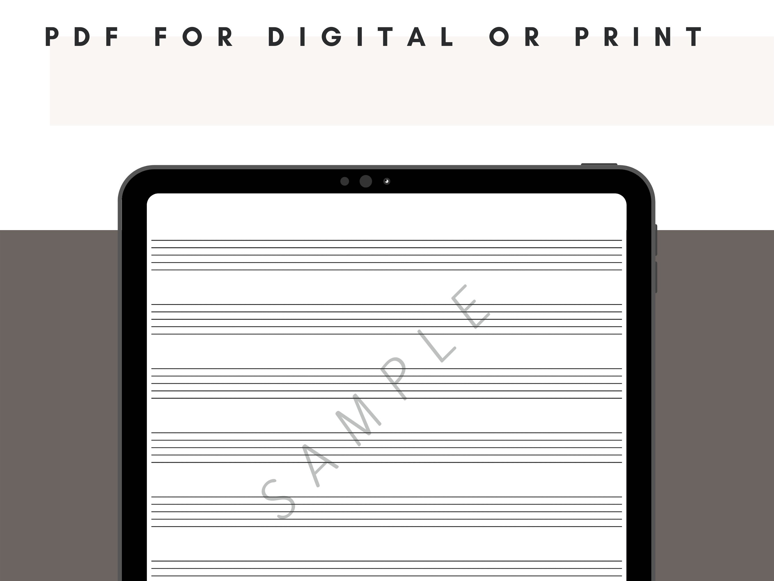 Blank Sheet Music - 10 Staves Printable Staff Paper PDF - Etsy