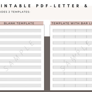 Blank Sheet Music - 10 Staves Printable Staff Paper PDF - Etsy