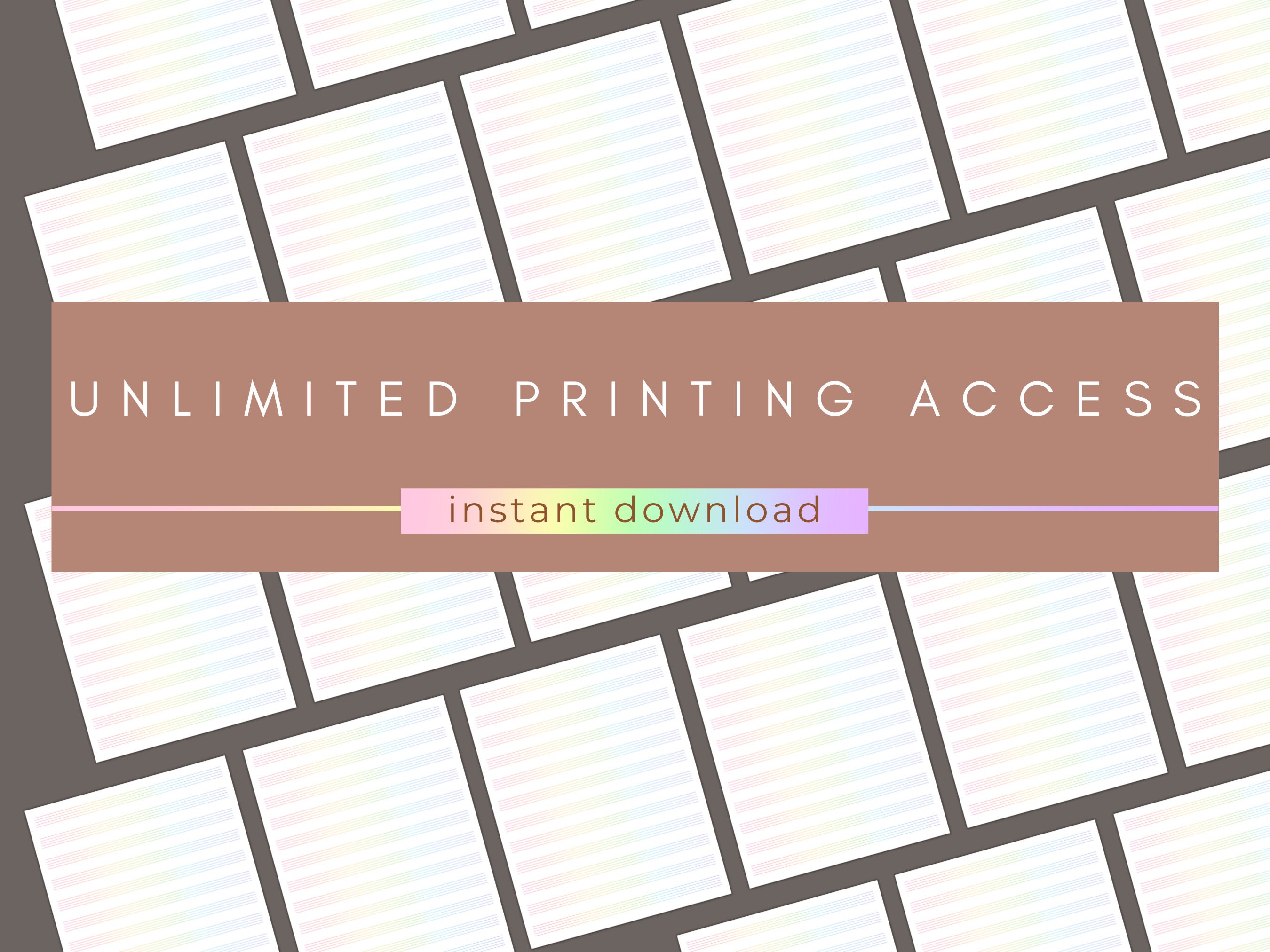 Rainbow Blank Sheet Music - 12 Staves Printable Staff Paper PDF - Etsy