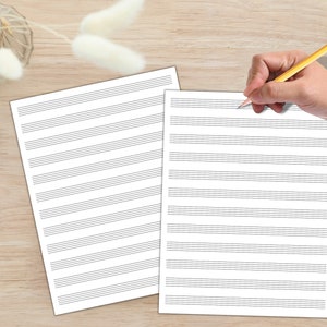 Blank Sheet Music - 12 Staves Printable Staff Paper PDF - Etsy