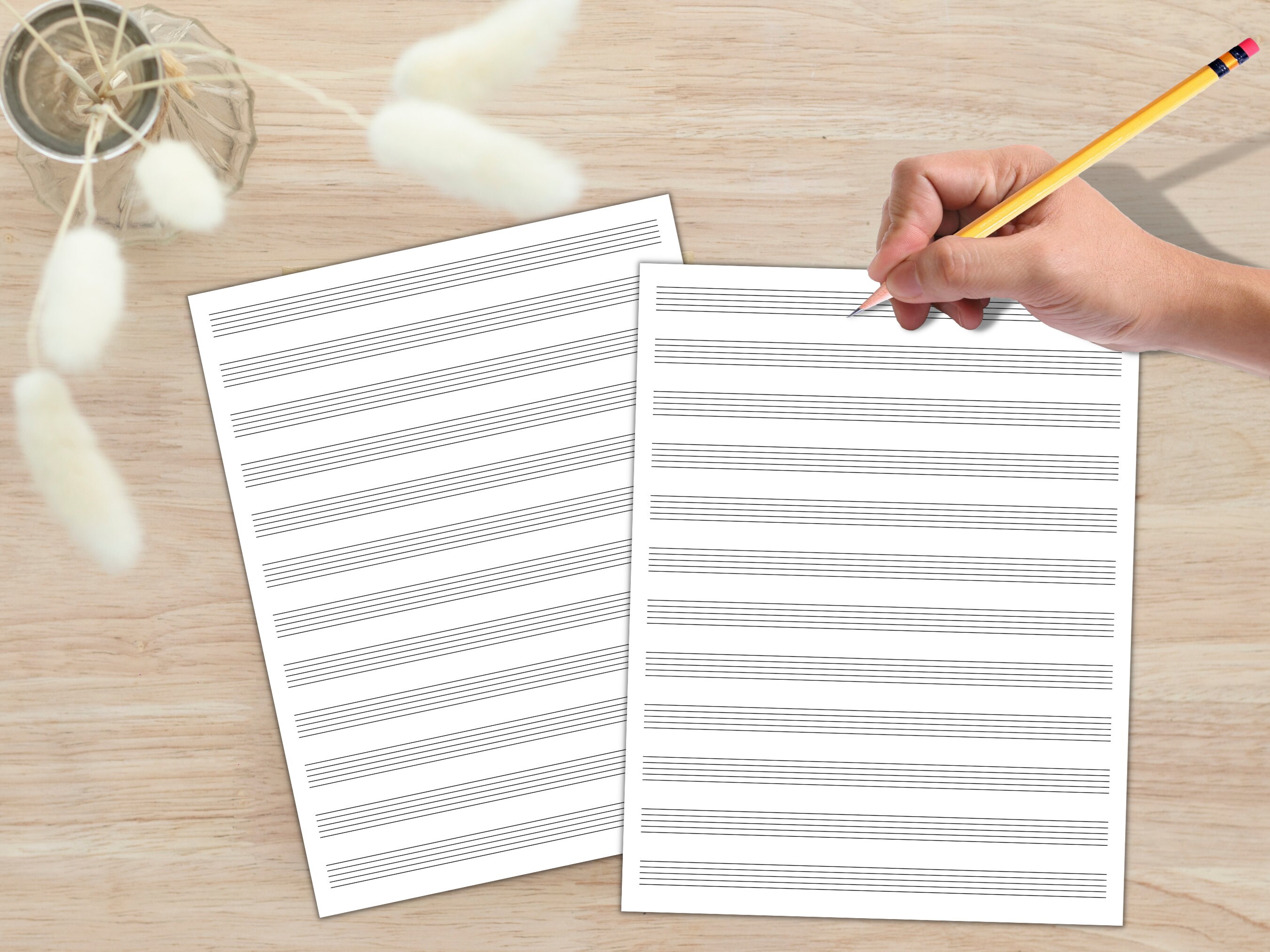 Blank Sheet Music - 12 Staves Printable Staff Paper PDF - Etsy