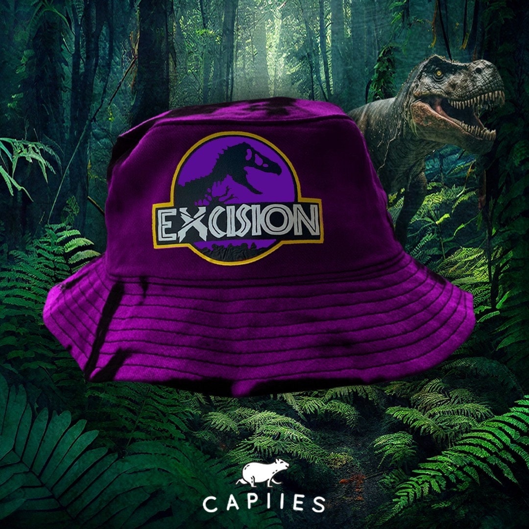 Excision Purple Bucket Hat Festival Hat Excision Jurassic Rave Outfit ...