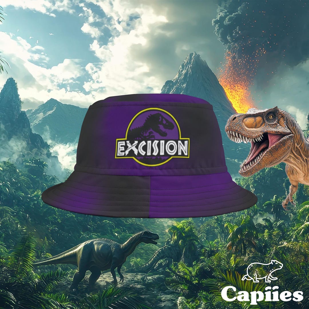 Excision | Purple | Bucket Hat | Festival Hat | Excision Jurassic ...
