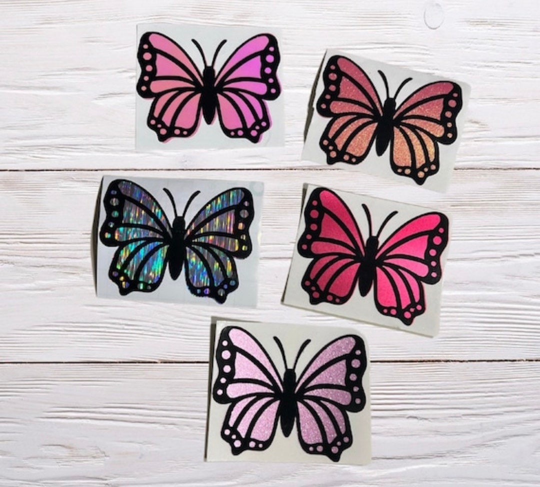 Monarch Butterfly Decal, Butterfly Decal, Holographic Decal, Laptop ...