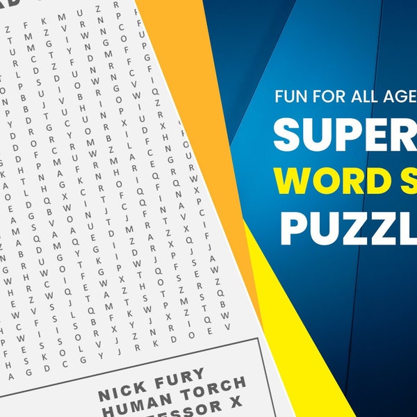 Hero Word Search - Etsy